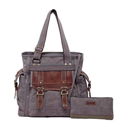 Tsd Brand Womens Turtle Ridge Canvas Tote Bag - Gray