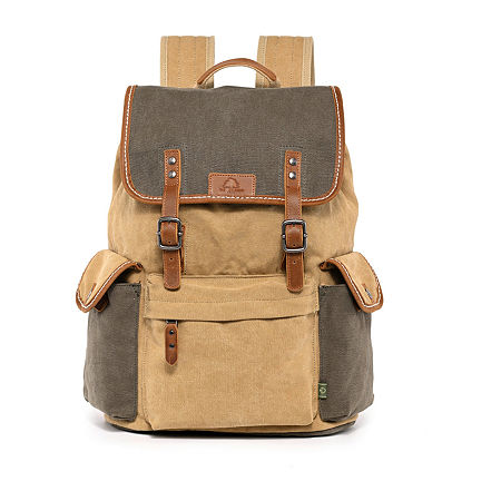Click here for Tsd Brand Mountain Wood Canvas Backpack - Olive prices