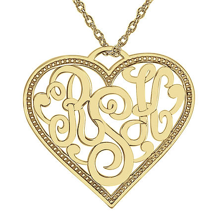Click here for Personalized Script Monogram Initials Heart Pendan... prices