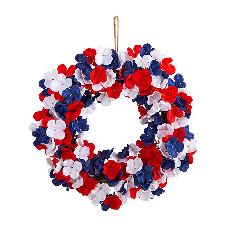Nearly Natural 18in Hydrangea Wreath  One Size  Multiple Colors