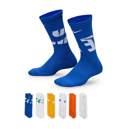 Click here for Nike Unisex 6 Pair Crew Socks  Small  Blue prices