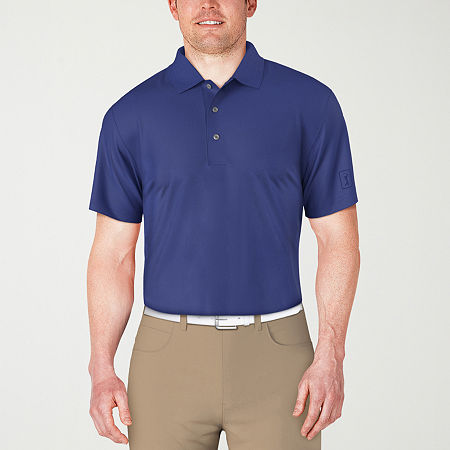 Pga Tour Mens Airflux Regular-Fit Mesh Performance Golf Polo Shirt - Dazzling Blue