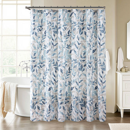 Madison Park Essentials Sofia Botanical Printed Shower Curtain  72 x 72 - Blue