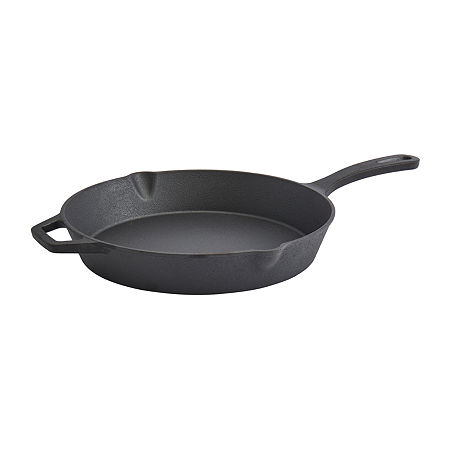 Smith and Clark Unlimited Cast Iron 12 Open Fry Pan with Assist Handle - Black