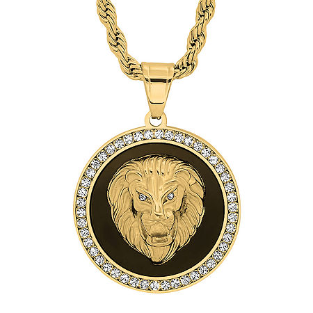 Click here for Steeltime Lion Mens Cubic Zirconia 18K Gold Over S... prices
