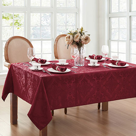 Elrene Caiden Elegance Damask Tablecloth - 60 x 102 - Cranberry