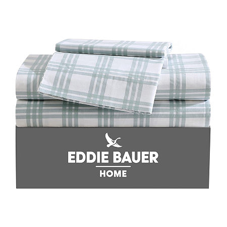 Eddie Bauer Printed 100 Cotton Percale 4-Pc. Sheet Set  King - Basic Plaid