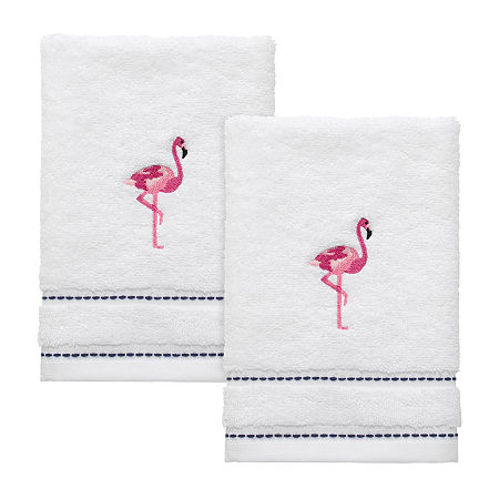 Izod Flamingo Ticking Stripe 2-Pc. Fingertip Towel Set  11 x 18 - White
