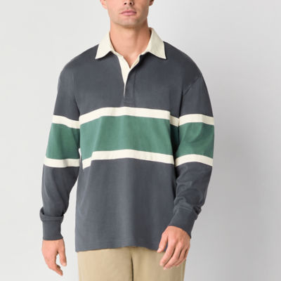 Arizona Mens Long Sleeve Rugby Polo - JCPenney