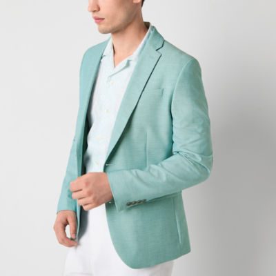 J. Ferrar Mens Classic Fit Sport Coat, Color: Teal Text - JCPenney