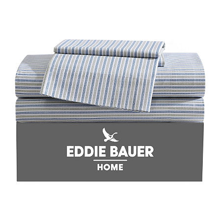 Eddie Bauer Printed 100 Cotton Percale 3-Pc. Sheet Set  Twin - Ticking Stripe