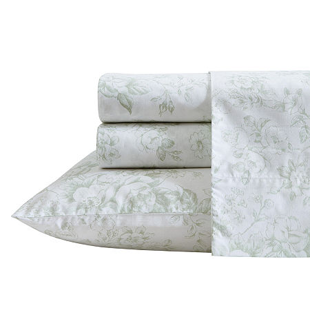 Laura Ashley 200-Thread Cotton 4 -Pc. Sheet Set  Full - Toile Delight