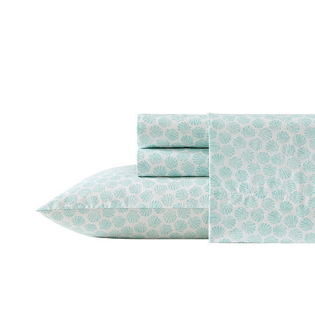 Laura Ashley 200-Thread Cotton 4 -Pc. Sheet Set  King - Margate Shells