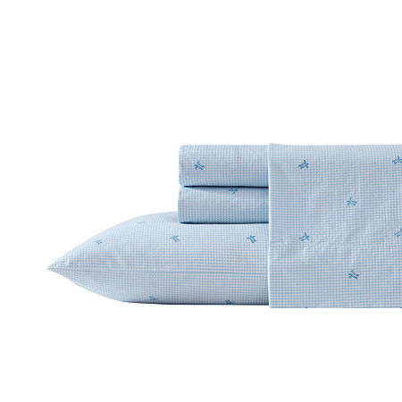 Laura Ashley 200-Thread Cotton 4 -Pc. Sheet Set  King - Turtle Gingham