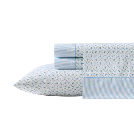 Laura Ashley(R) Kate 100 Cotton Percale Sheet Set