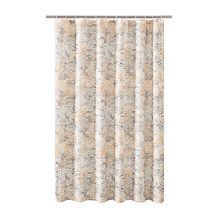 Sisal 13-Piece Abstract Print Shower Curtain Set - Taupe