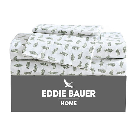 Eddie Bauer Printed 100 Cotton Percale 3-Pc. Sheet Set  Twin - Laurel Leaves