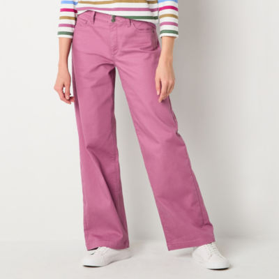 St. John's Bay Tall Womens High Rise Wide Leg Jean, Color: Bordeaux ...