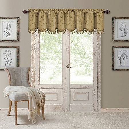 Elrene Home Fashions Mia Beaded Scallop Valance  19 x 52