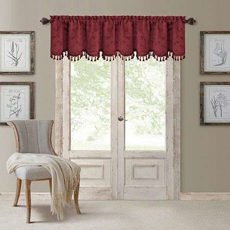 Elrene Home Fashions Mia Beaded Scallop Valance  19 x 52