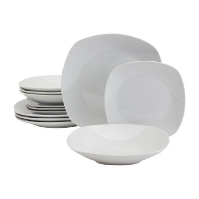 Fieldcrest Riviera 12-pc. Ceramic Dinnerware Set, Color: White - JCPenney