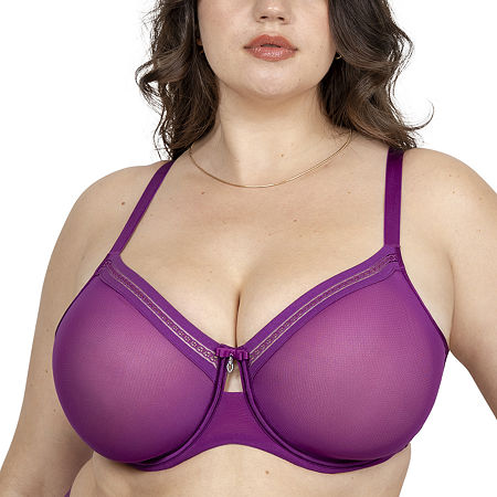 Click here for Curvy Couture Sheer Mesh w/ Trim Bra- 1634  H  Pin... prices