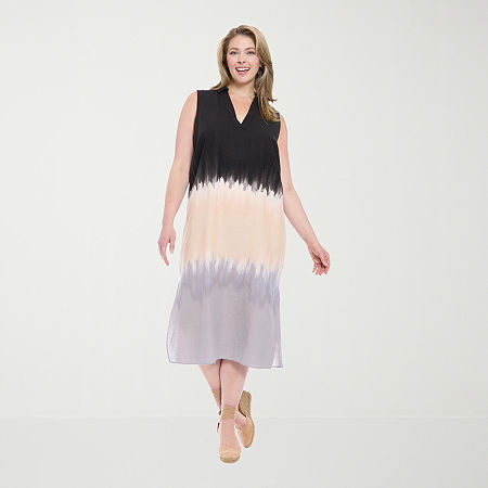 Click here for London Times Womens Sleeveless Tie Dye Plus Maxi D... prices