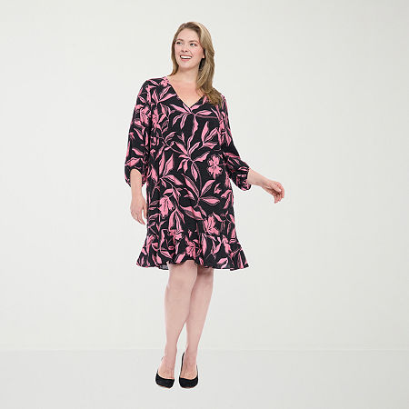 Click here for London Times Womens Plus 3/4 Sleeve Floral Shift D... prices