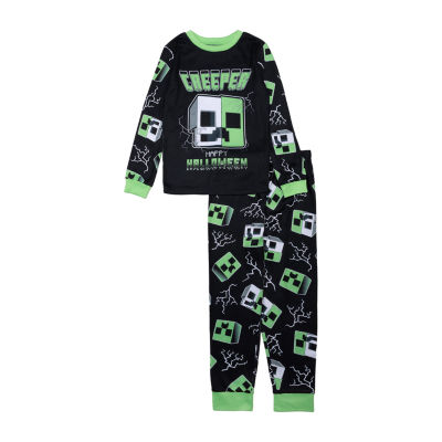 Big Kid Boys Minecraft Crew Neck Long Sleeve 2-pc. Pajama Sets, Color ...