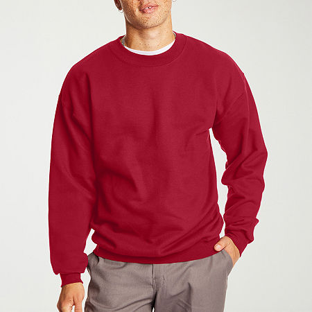 Hanes Ultimate Mens Heavyweight Fleece Crewneck Sweatshirt - Red