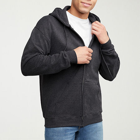Hanes Ultimate Mens Full-Zip Heavyweight Fleece Hoodie - Charcoal