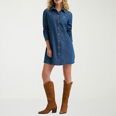Click here for Wrangler Denim Womens Long Sleeve Babydoll Dress... prices