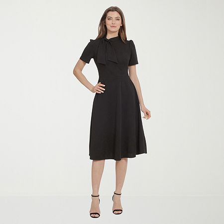 Click here for Ivy & Blue Womens Midi Split Tie Neck Short Sleeve... prices