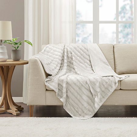 Click here for Madison Park Duke Ribbed Faux-Fur Throw  50 x 60 -... prices