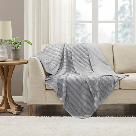 Click here for Madison Park Duke Ribbed Faux-Fur Throw  50 x 60 -... prices