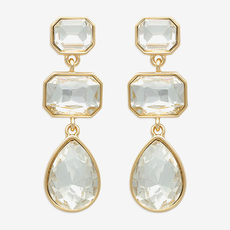Click here for Bijoux Bar Gold Tone Womens Glass Drop Earrings  O... prices