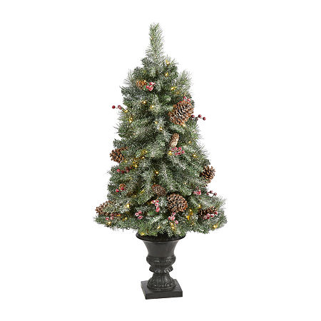 Click here for Nearly Natural Frosted 4 Foot Pre-Lit Flocked Pott... prices