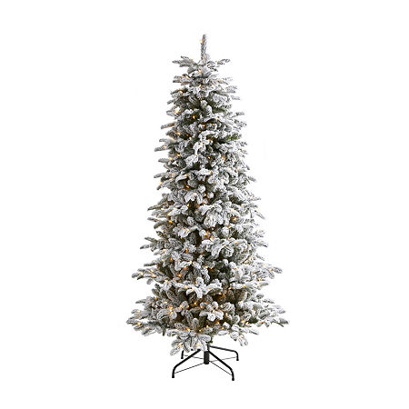 Click here for Nearly Natural Flocked Carolina Fir 7 Foot Pre-Lit... prices