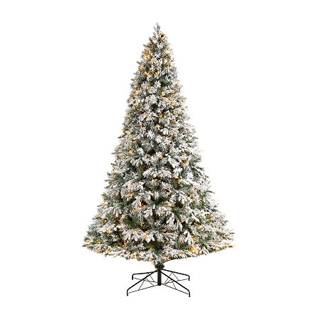 Click here for Nearly Natural 9 Foot Pre-Lit Flocked Pine Christm... prices