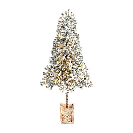 Click here for Nearly Natural 5 Foot Pre-Lit Flocked Potted Fir C... prices