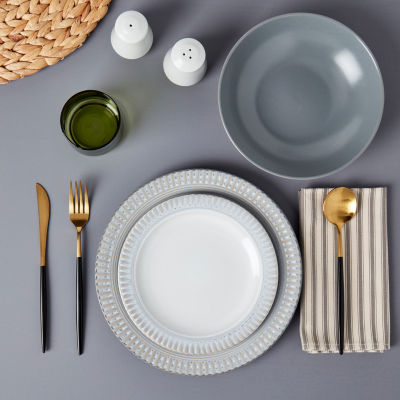Fieldcrest Cambria 12-pc. Stoneware Dinnerware Set, Color: Gray - JCPenney