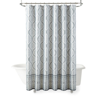 Broadhaven Damask Stripe Gray Shower Curtain, Color: Damask Stripe Grey ...