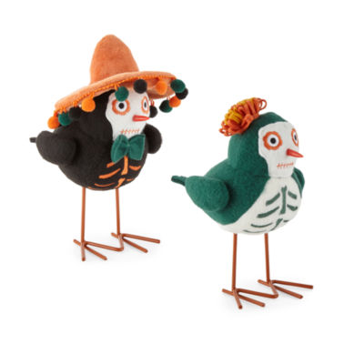 Layerings Day Of The Dead Set of 2 Halloween Birds, Color: Green - JCPenney