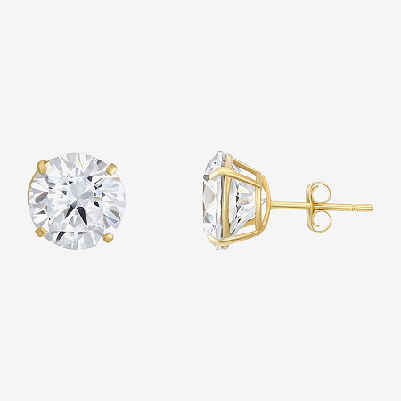 Click here for White Cubic Zirconia 14K Gold Round Stud Earrings... prices
