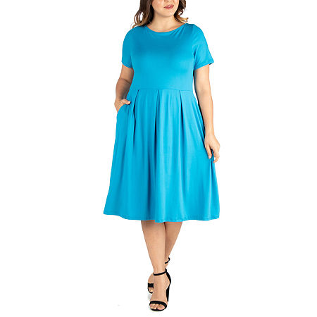 Click here for 24seven Comfort Apparel Womens Short Sleeve Midi P... prices