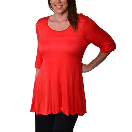 Click here for 24seven Comfort Apparel Plus Womens Scoop Neck Elb... prices