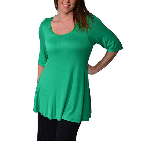 Click here for 24seven Comfort Apparel Plus Womens Scoop Neck Elb... prices