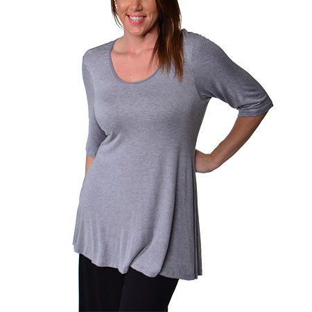 Click here for 24seven Comfort Apparel Plus Womens Scoop Neck Elb... prices