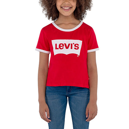 Click here for Levis Retro Ringer Tee Big Kid Girls Round Neck Sh... prices