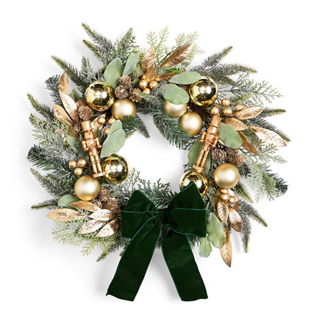 Click here for North Pole Trading Co. Gold Nutcracker Wreath  One... prices